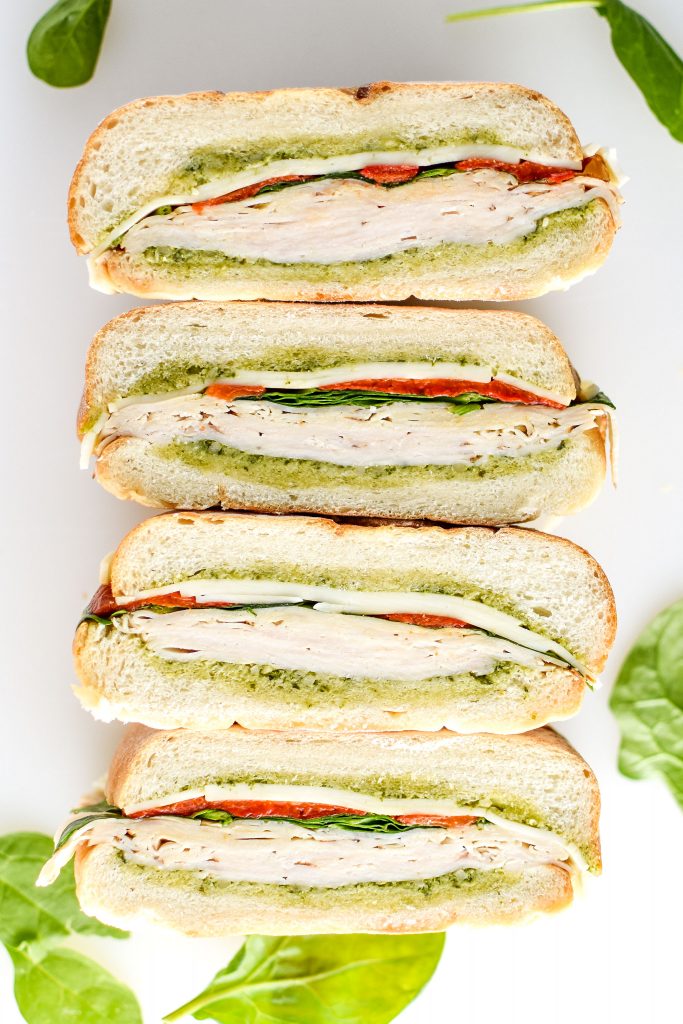 Pesto Chicken Overnight Pressed Sandwiches - Project Meal Plan